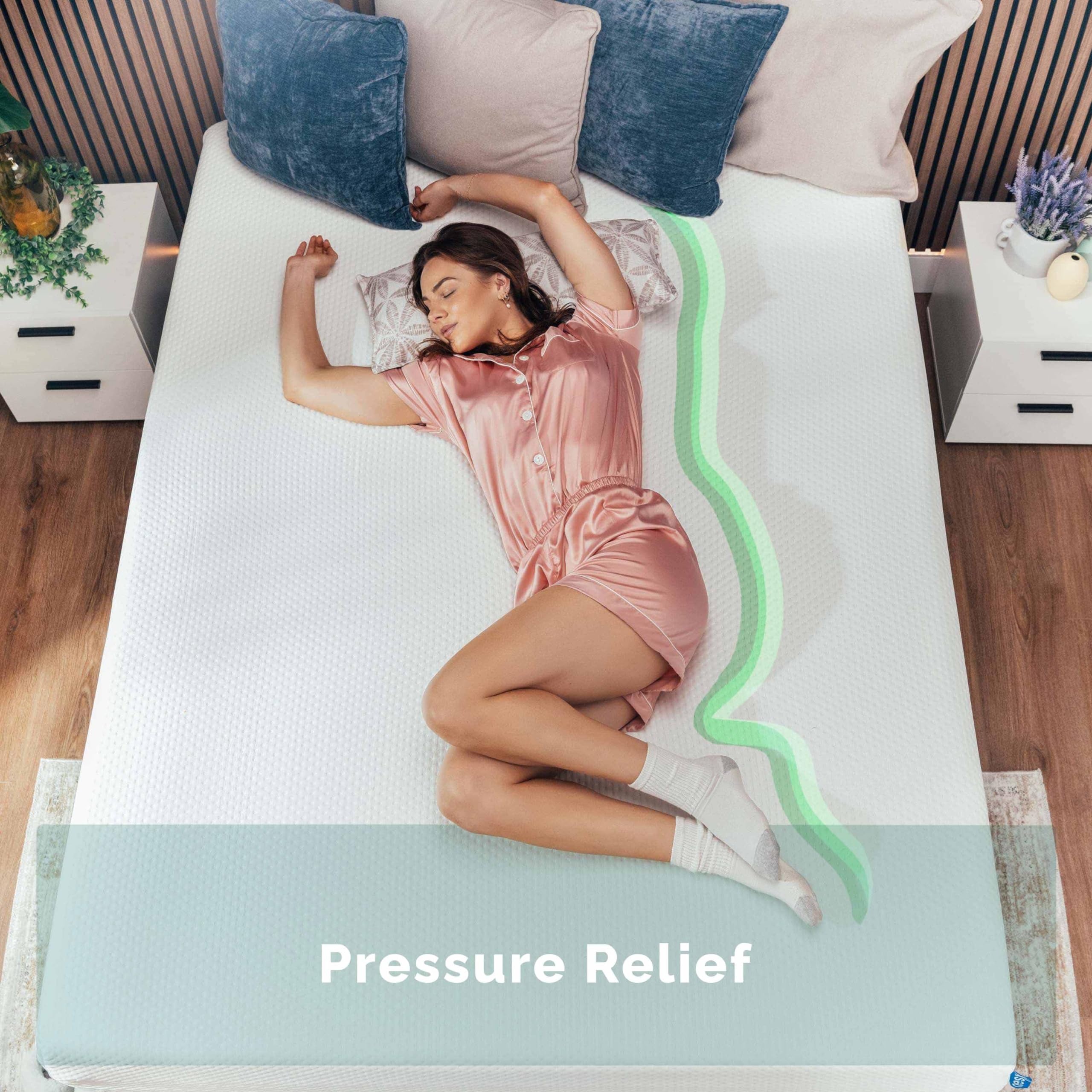Nestl Green Tea King Size Mattress 12 Inch - Cooling Graphite Memory Foam King Mattress, Fiberglass Free King Mattress in A Box, Pressure Relief Supportive Bed in A Box, CertiPur-US Certified