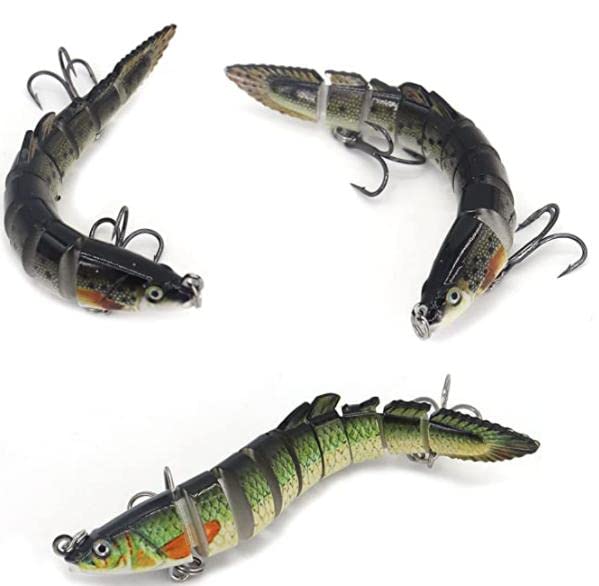 Fishing Lures for Freshwater 3pcs Animated Swimbaits for Bass, Catfish, Pike, Snakehead, Trout, Salmon (A-3.9",0.35oz)