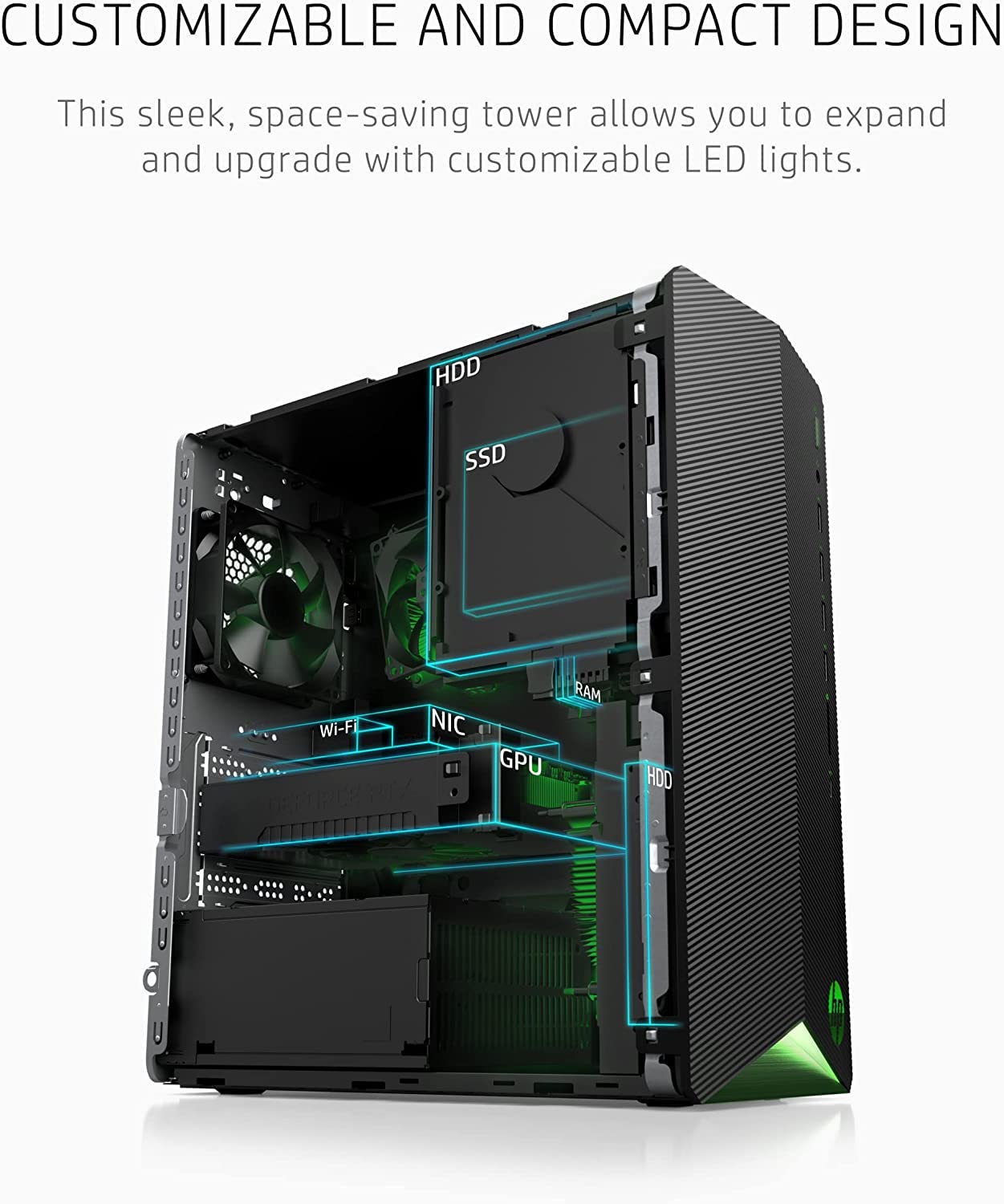 HP 2022 Newest Pavilion Gaming Desktop, AMD Ryzen 5 5600G, NVIDIA GeForce GTX 1660 Super, 64GB RAM, 2TB PCIe SSD, Wi-Fi, Bluetooth, USB Type-C, HDMI, DVI, Windows 11 Home, Black