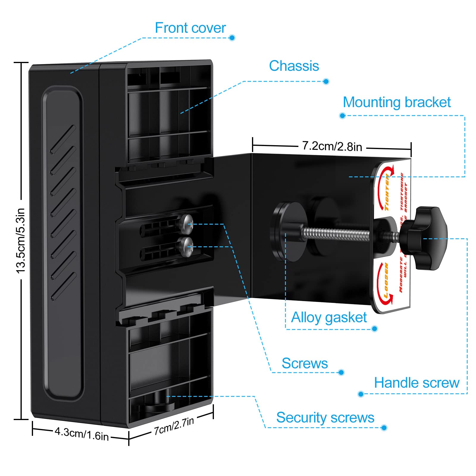 ODSD Anti-Theft Video Doorbell Mount, No-Drill Doorbell Mount, Not Block Doorbell Motion Sensor, Adjustable Mounting Bracket Kits for Apartment Home Renters Coal Black