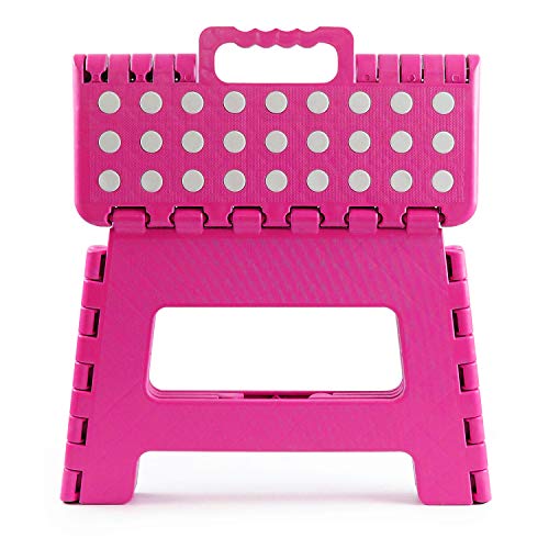 SPLENDOLE Folding Step Stool - 9-Inch Non-Slip Foot Stool for Kitchen, Bathroom, Living Room - Compact and Lightweight Stool Chair with 250-Lb Maximum Weight Capacity Step Stools for Kids and Adults