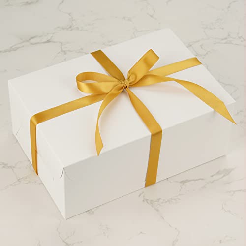 UnicoPak White Gift Boxes 10 Pack 9.5x6.6x4 Inches, Gift Boxes for Presents, Bridesmaid Proposal Box, Gift Box for Wedding, Birthday, Baby Shower, Anniversary, Graduation, Christmas