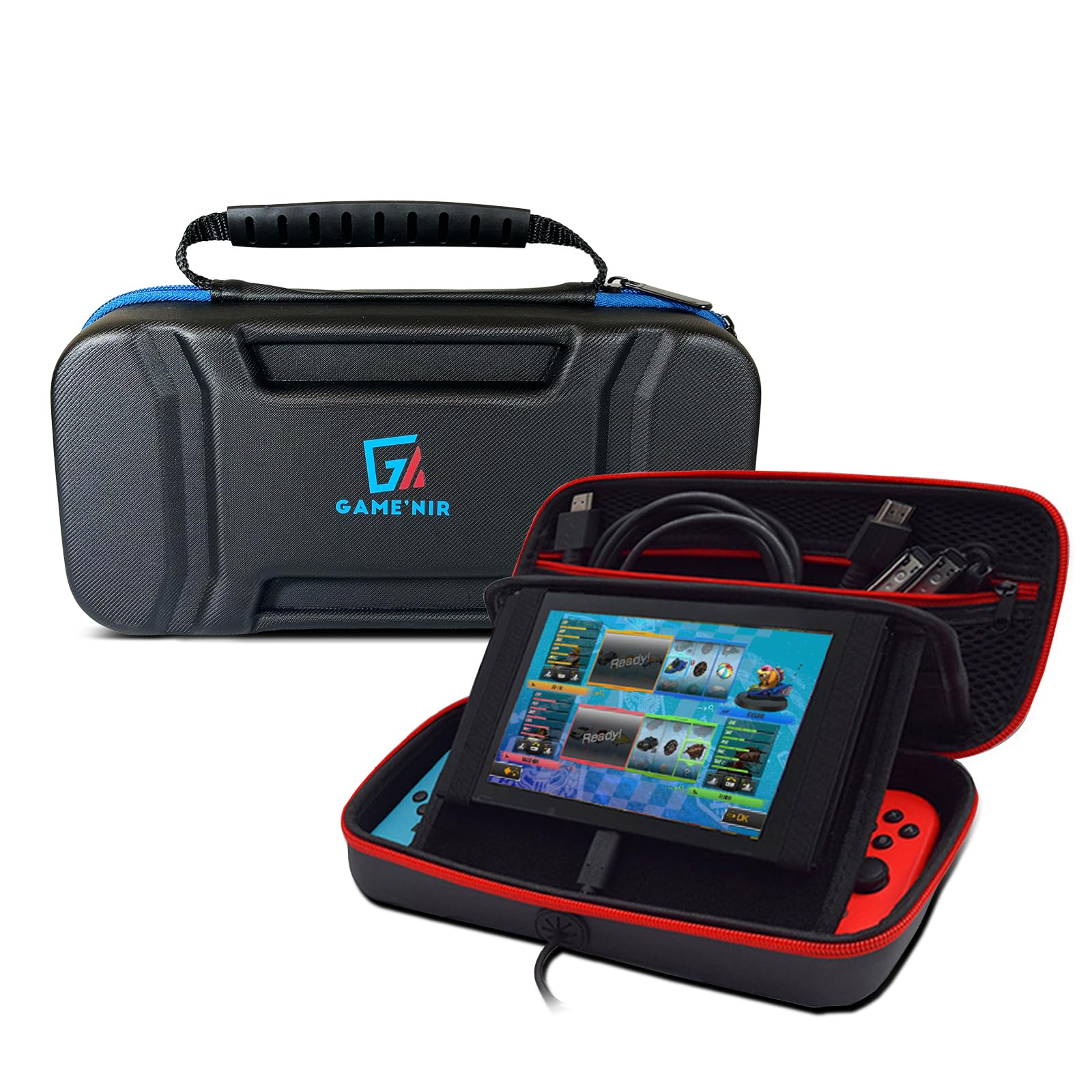 GAME'NIR Hard Carrying Case Compatible with Nintendo Switch, 20 Games Cartridges, Protective Hard Shell Pouch for Switch Console Accessories,BLUE