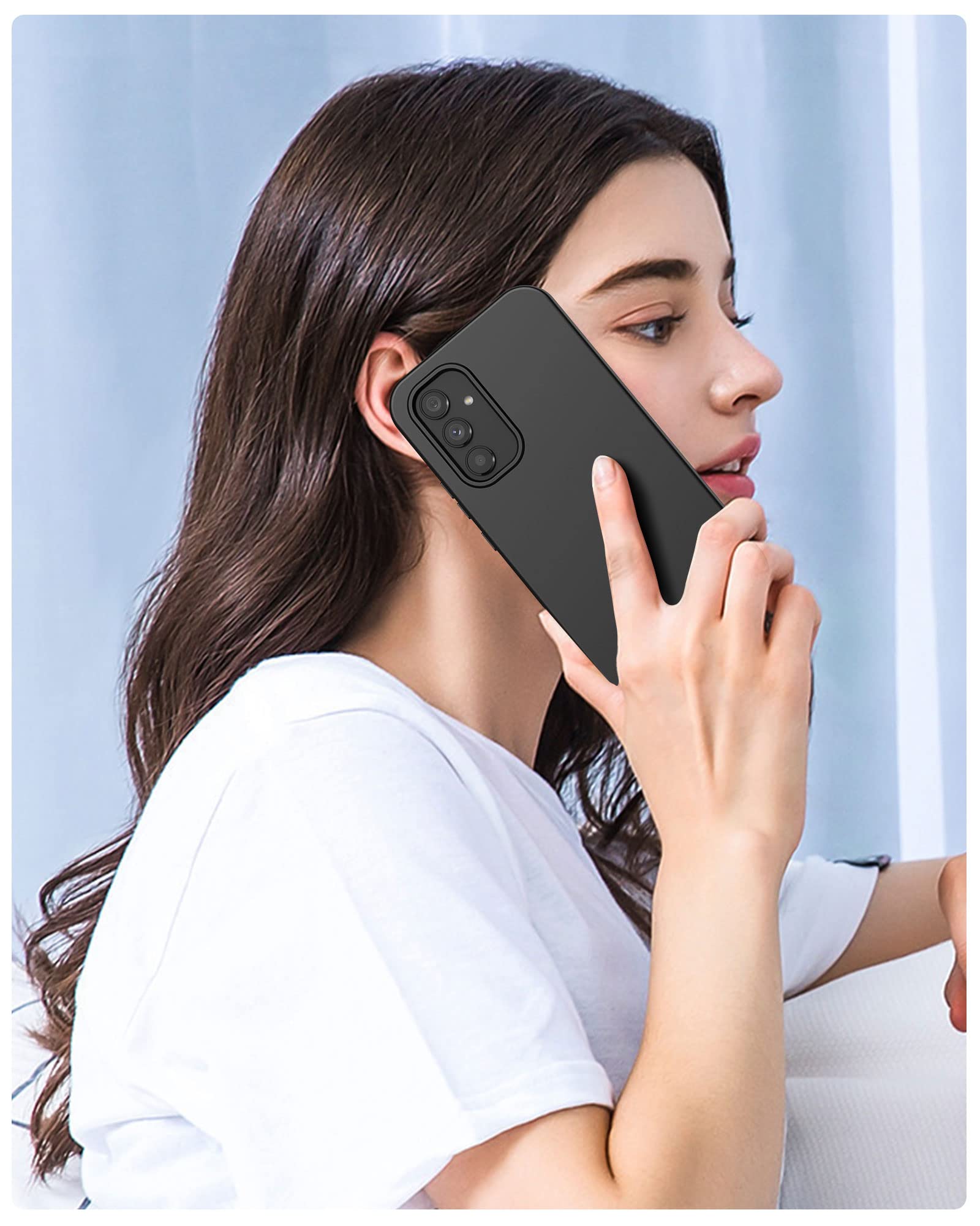 FNTCASE for Samsung Galaxy A54 5g Case: Shockproof Protective Silicone Phone Cases - Slim Full Protection Cell Phones Cover with Screen Protector - Dual Layer Rugged Cell Covers Black