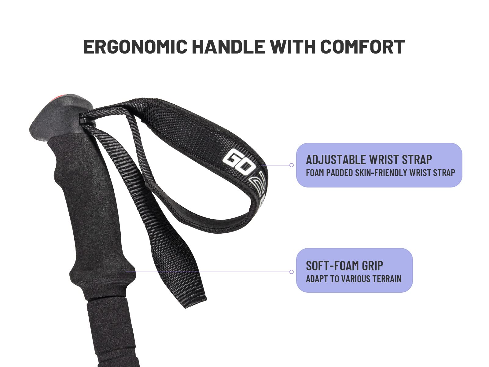 G2 Foldable Hiking Trekking Poles/Aluminum Alloy/Soft-foam Grip/Foam Padded Wrist Strap/Auto-Adjustable Strap/Press Telescopic Fixed(Pack of 2 Poles)