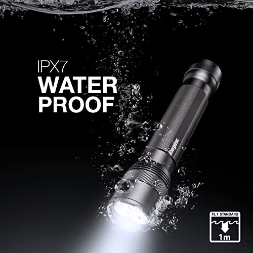 Energizer TAC 1000 LED Tactical Flashlight, Heavy Duty Bright Flashlight for Emergencies and Camping Gear, Water Resistant Flashlight, Batteries Included, Pack of 1, Black