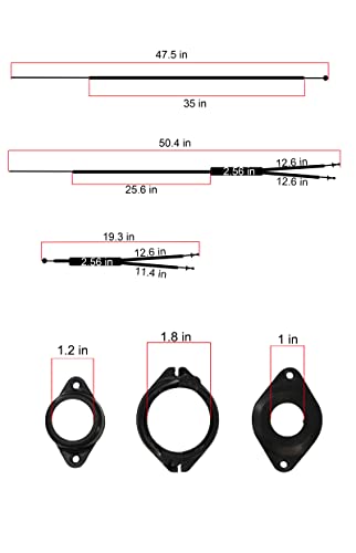 WEERAS Brake Cable and Housing, BMX Bike Bicycle Gyro Brake Cables Front and Rear (Upper and Lower) Spinner Rotor