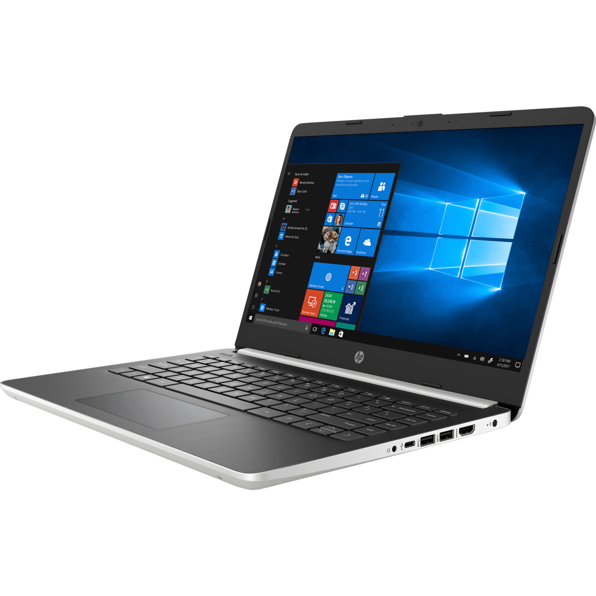 HP Notebook 14 Laptop Computer 14" FHD IPS BrightView Display Intel Pentium Silver Quad-Core N5000 Processor 4GB RAM 64GB eMMC + 128GB SD Card USB-C BT 5.0 Office 365 (1-Year) Win10 Pro + HDMI Cable