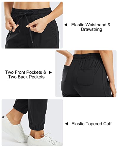 G4Free Joggers Pants for Women Stretch Golf Comfy Travel Pants with 4 Pockets for Casual Lounge Workout (Black,M,28")