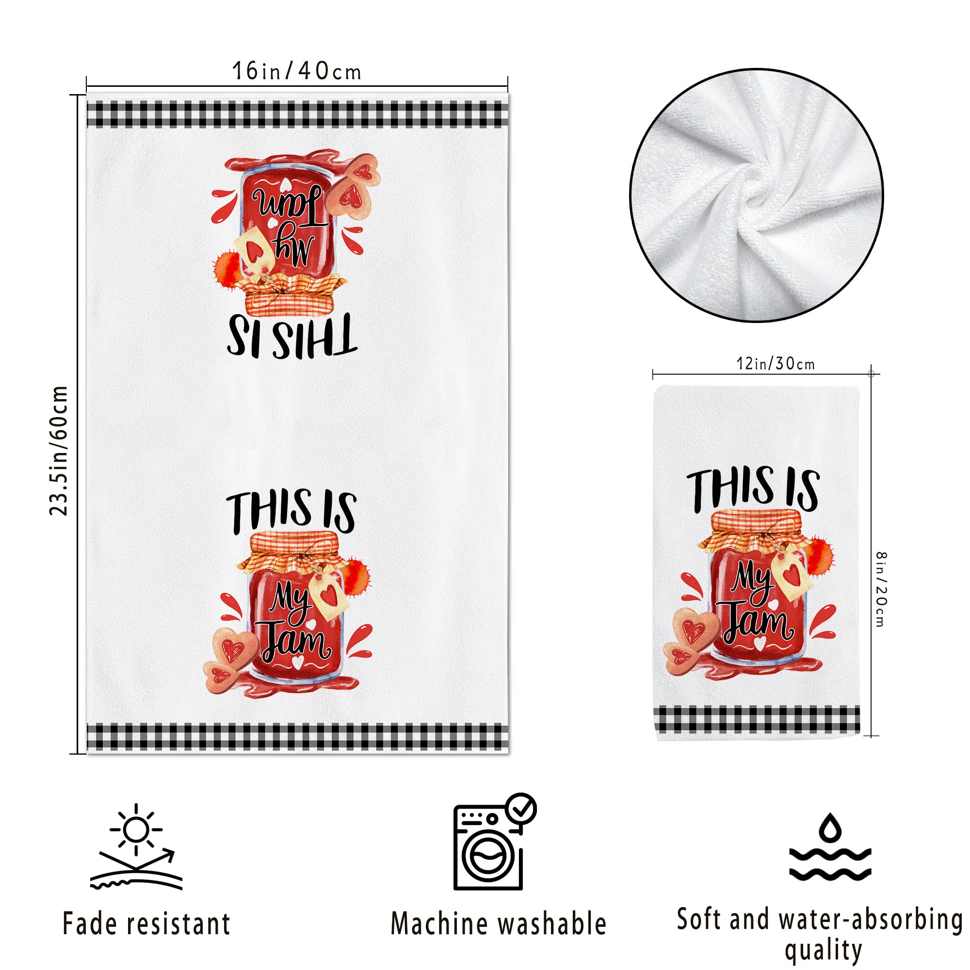 Hexagram Funny Kitchen Towels Set of 4, Cute Dish Towels for Kitchen Housewarming Kitchen Gifts for New Home, Tea Towels for Hostess