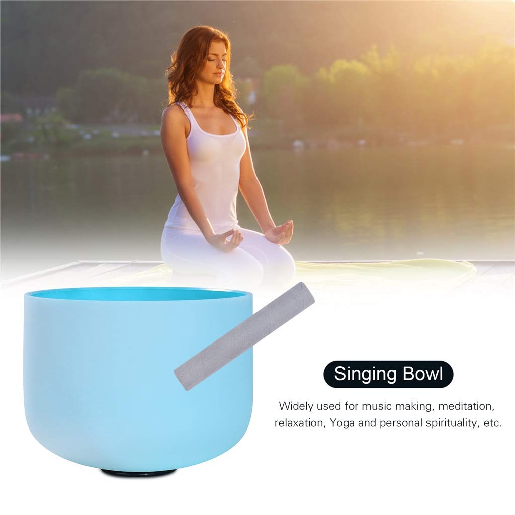 N/A 8/9/10 Inch Crystal Singing Bowl G Note with Mallet Rubber O-Ring Storage Bag for Musical Healing Meditation Yoga Home (Size : 9 Inch)