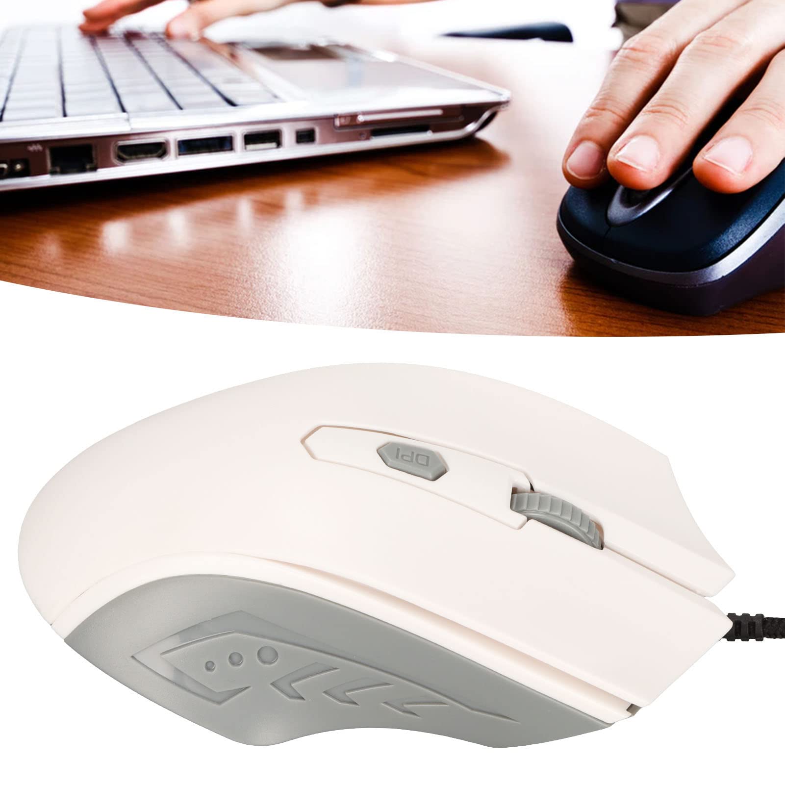 LBEC Wired Mouse, DPI AI Voice Input Mouse RGB Backlit for PC Mute Key