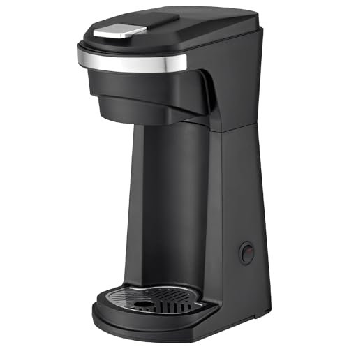 Newhouse Single Serve Coffee Maker compatible with K-cups Water Reservoir, Versatile Ground Coffee & K-Cup Compatibility, Adjustable Tray for Travel Mugs