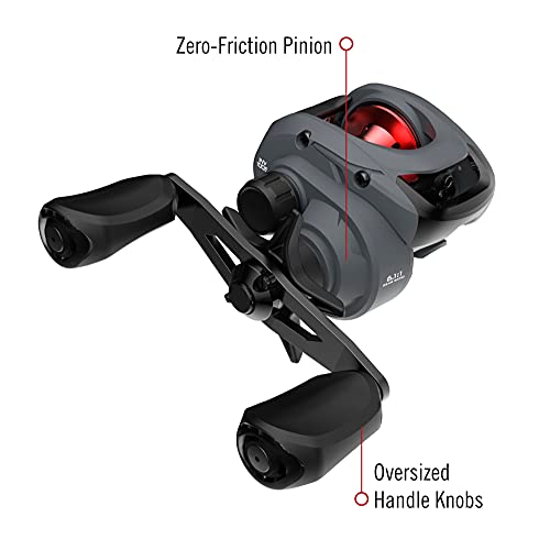 Quantum Invade Baitcasting Reel and Fishing Rod Combo, 6-Foot 6-Inch 2-Piece Baitcast Fishing Pole, Size 100 Reel, Right-Hand Retrieve, Dark Gray