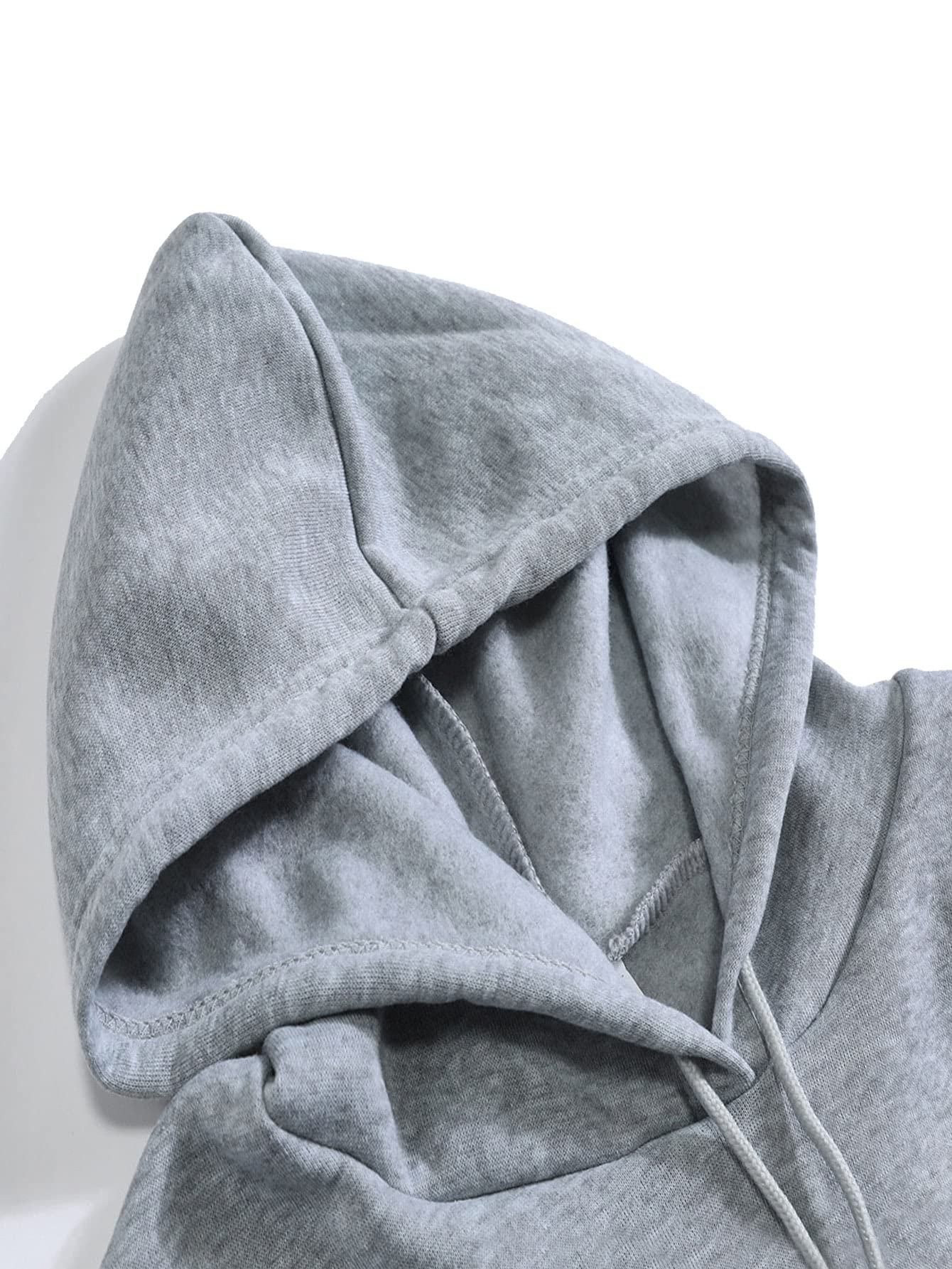 Floerns Women's Graphic Print Hoodie Long Sleeve Drawstring Sweatshirt Pullover Grey L