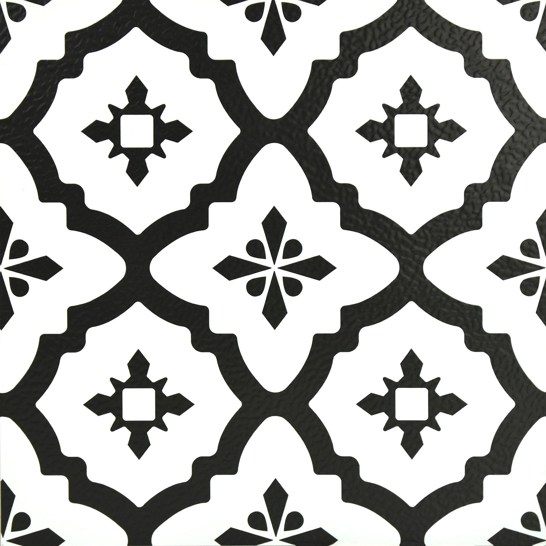 FloorPops FP2480 Comet Peel & Stick Floor Tiles, Black
