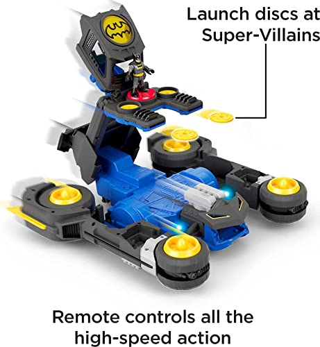 Fisher-Price Imaginext DC Super Friends Batman Toy Transforming Batmobile Rc Car with Lights & Sounds for Pretend Play Ages 3+ Years