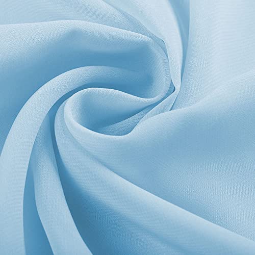 Solid Color Sheer Chiffon Fabric 1Yards 5Pieces Continuous for for Wedding Party Event Decor Draping and Dresses DIY Decoration… (Baby Blue)