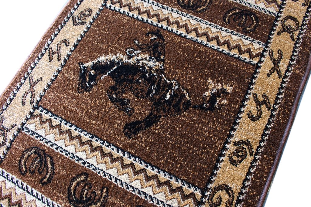 Western Area Rug Design 370 Lodge Brown (2 Feet 4 Inch X 10 Feet 9 Inch) Runner