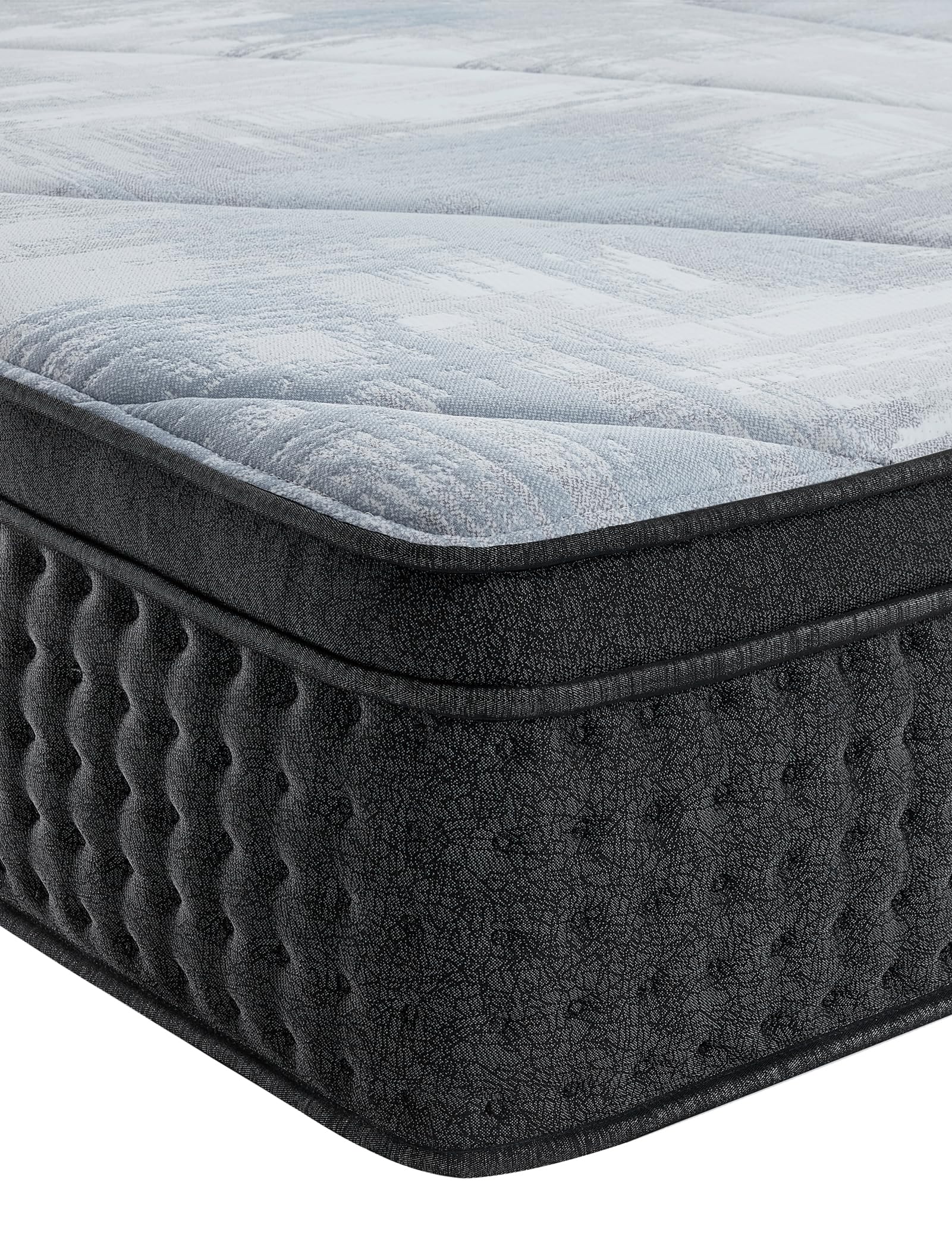 Lomeluous King Mattress, 14 Inch Premium Gel Memory Foam Mattress with 7-Zone Pocketed Coils, King Size Mattress for Cooler Sleep, Pressure Relief, Back Pain, Supportive and Comfortable, CertiPUR-US