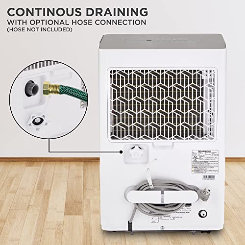 Ivation 4,500 Sq. Ft Energy Star Dehumidifier With Pump, Large Capacity Compressor De-humidifier for Big Rooms and Basements with Continuous Drain Hose Connector and Pump, Auto Shutoff and Restart