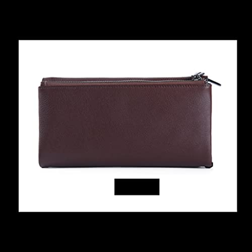 N/A Women's Long top Layer Cowhide Wallet Super Large Capacity Card Slot Men's and Women's Multifunctional Handbag (Color : E, Size : 1)