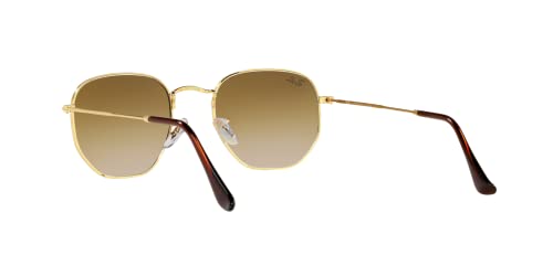 Ray-Ban RB3548 Hexagonal Sunglasses, Gold/Clear Gradient Brown, 54 mm