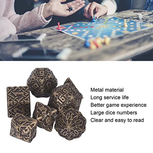 Metal Dice Set, Collectibles Metal Polyhedral Dice Easy to Read 7pcs for Board Games(Type 2)