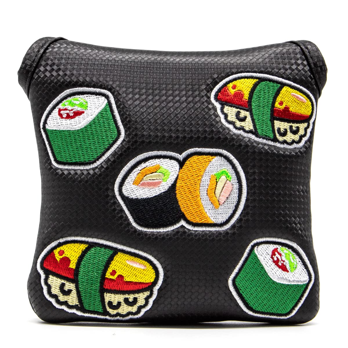 Golf Mallet Putter Cover, Sushi Pattern Putter Covers Golf Club Head Covers Putter Headcover for Mallet Leather Golf Putter Head Covers with Magnetic for All Brands