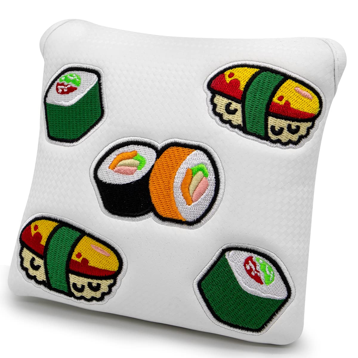 Golf Mallet Putter Cover, Sushi Pattern Putter Covers Golf Club Head Covers Putter Headcover for Mallet Leather Golf Putter Head Covers with Magnetic for All Brands