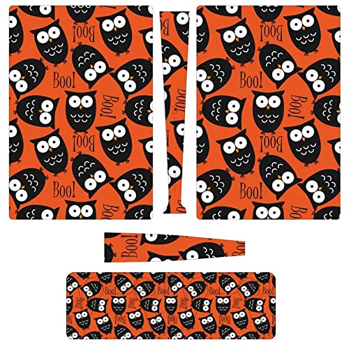 Halloween Cute Owls Full Protective Skin Cover Design Wrap Decal Sticker Compatible with PS5 Digital Edition Console and Controller