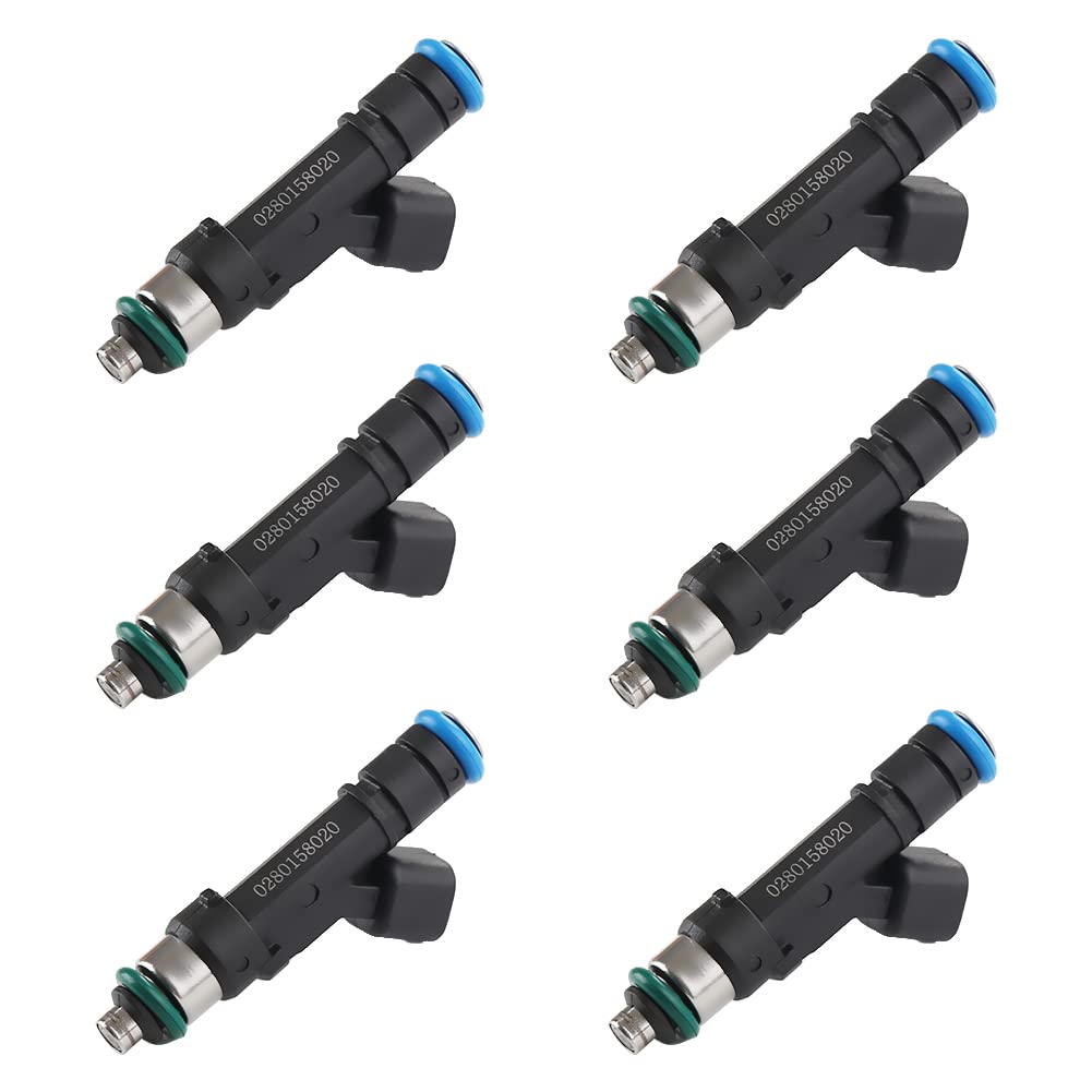 JDMON Fuel Injectors Replacement for Dodge Dakota Durango Nitro Ram1500 Jeep Commander Grand Cherokee Liberty Mitsubishi Raider 3.7L V6 Replace 0280158020 812-12145 FJ474 6Pcs