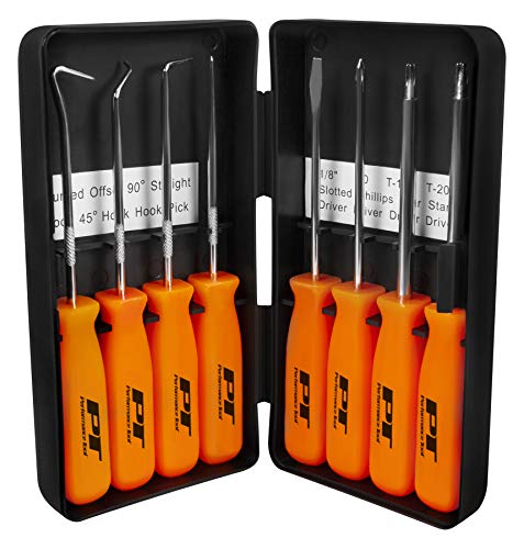 Performance Tool W941 8-Piece Specialty Pick/Driver Set, Precision Pick & Hook Set with Scraper