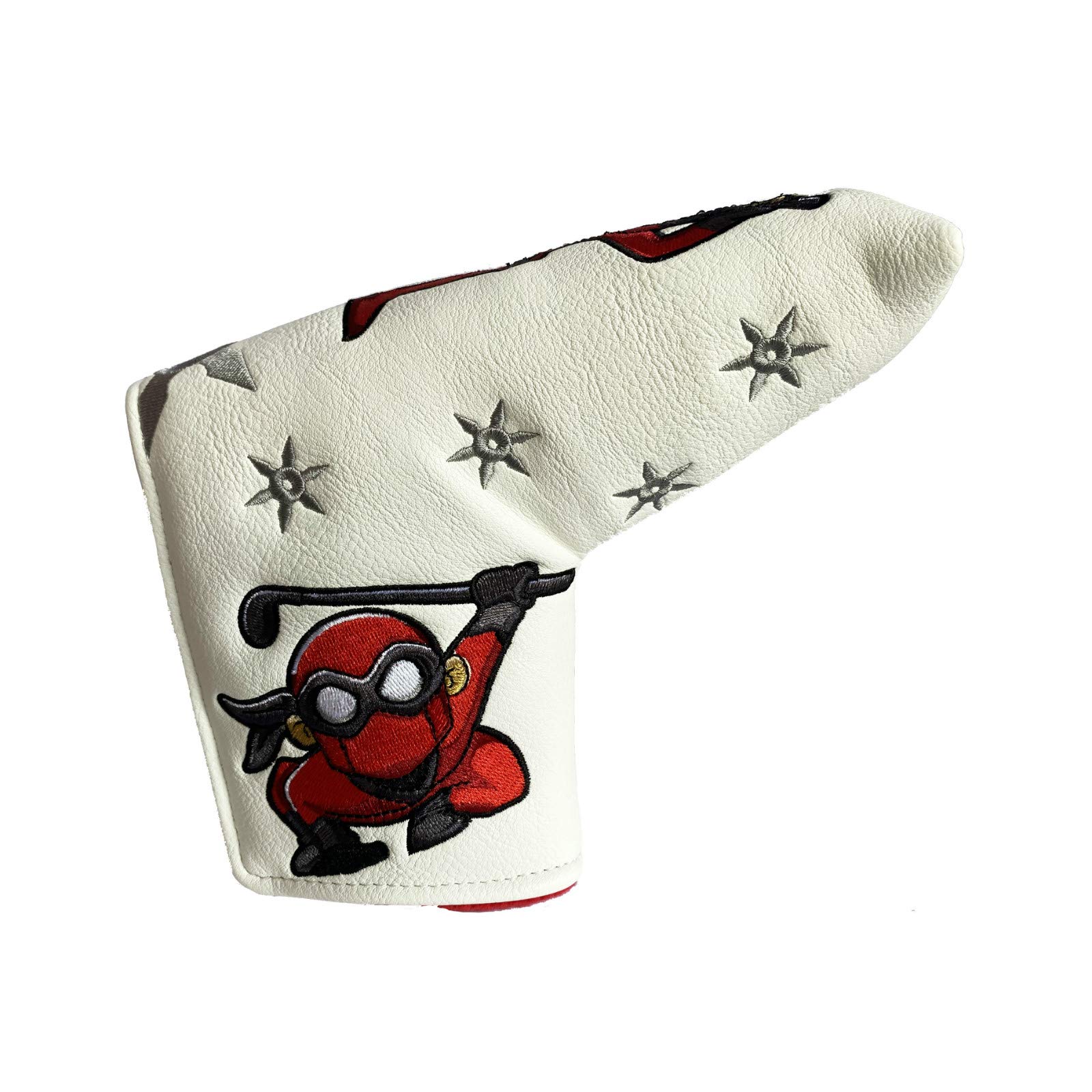 Golf Blade Putter Cover Headcover Magnetic Synthetic Leather Club Protector for Scotty Cameron Odyssey Blade Taylormade (Ninja Red)