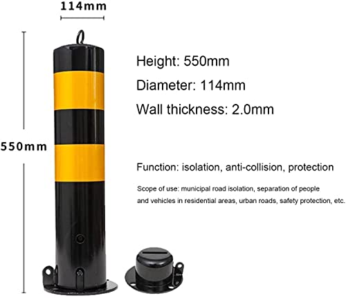 OUSIKA Parking Post, Parking Barrier, for Parking Lot Traffic Safety Street Cone, Parking Space Lock, Parking Pile, Ground Pile, Warning Column Bollard