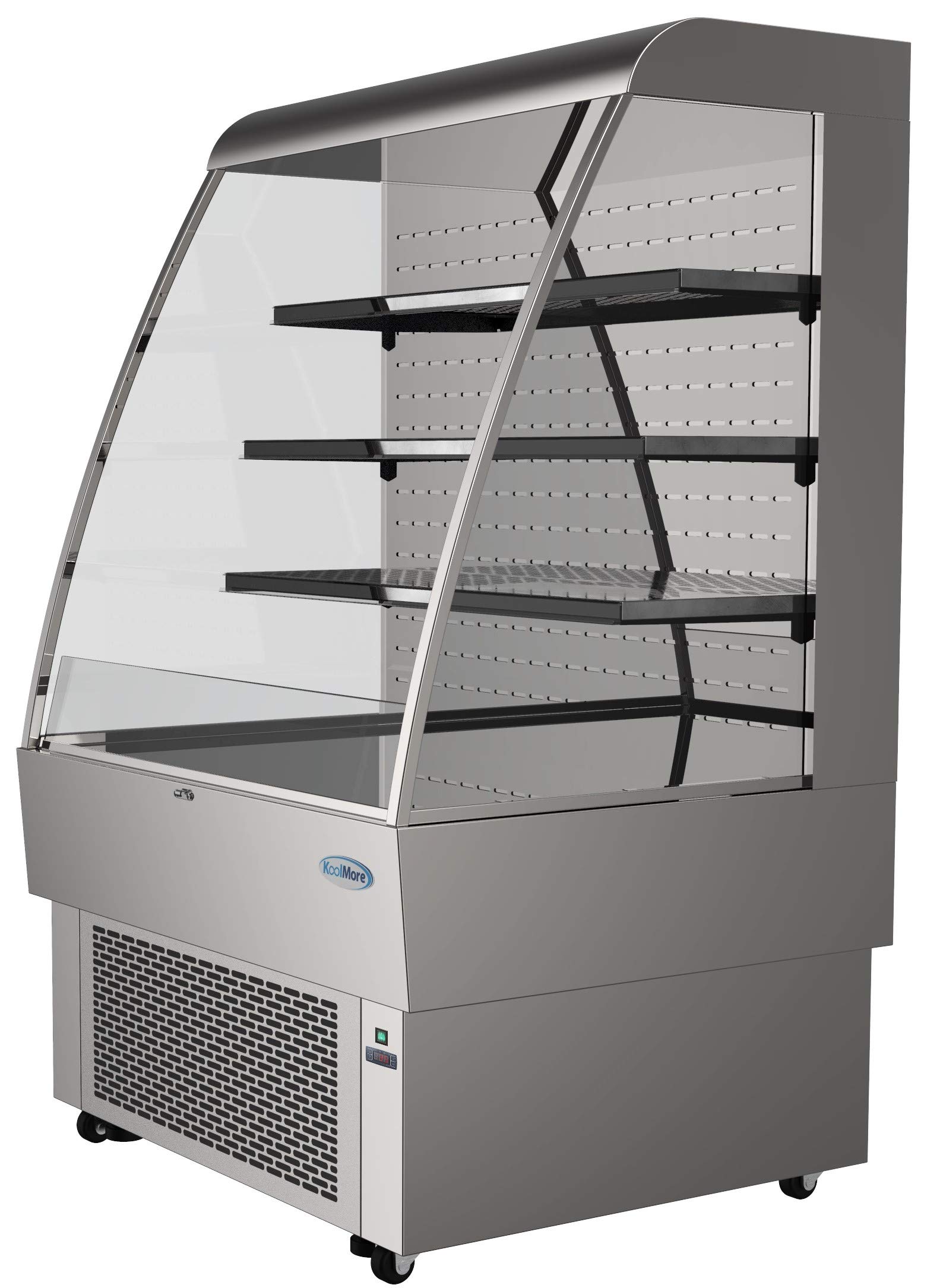 KoolMore - CDA-13C Open Air Merchandiser Grab and Go Refrigerator with LED Lighting and Night Curtain - 13.4 cu.ft