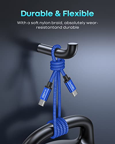 USB C to USB C Cable [3ft, 3-Pack], 60W(3A) Fast Charging USB Type C to Type C Charger Cable Braided Compatible with Samsung S23 S22 S21 S20 Ultra 5G, Pixel 7 6 Pro 6a 5a 4a 5 4, USB-C Laptop & Tablet