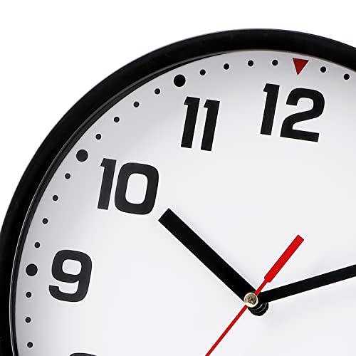 Wall Clock 9 Inch Battery Operated Silent Non-Ticking Wall Clock Modern Quartz Design Decorative Indoor Kitchen Office White