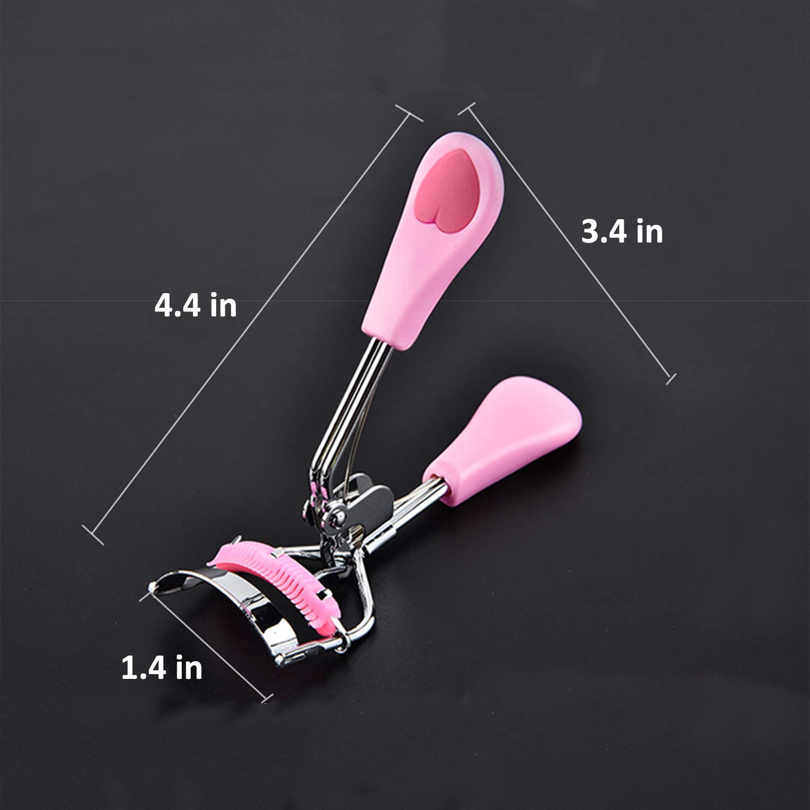 MICPANG Eyelash Curlers with Comb Built in Eye Lash Curler with Brush Mini Small Best Lash Tool Portable Compact Makeup Lash Separator Black and Pink (2 PCS)