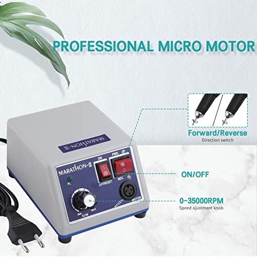 LVCHEN N3 MicroMotor Technician-handle - 35K RPM Polisher Micro Motor Polishing Hand Tool for Lab Jewelry Ceramics Silicone Glasswork Woodcarving Artware,110V