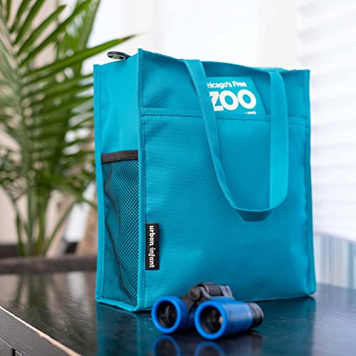 Urban Infant Tote Bag for Kids - Outer Pocket, Name Tag, 2 Mesh Bottle Holders, and Zippered Top β Perfect for After-School Activities and Travel - 13β x 11β x 5β - Blue