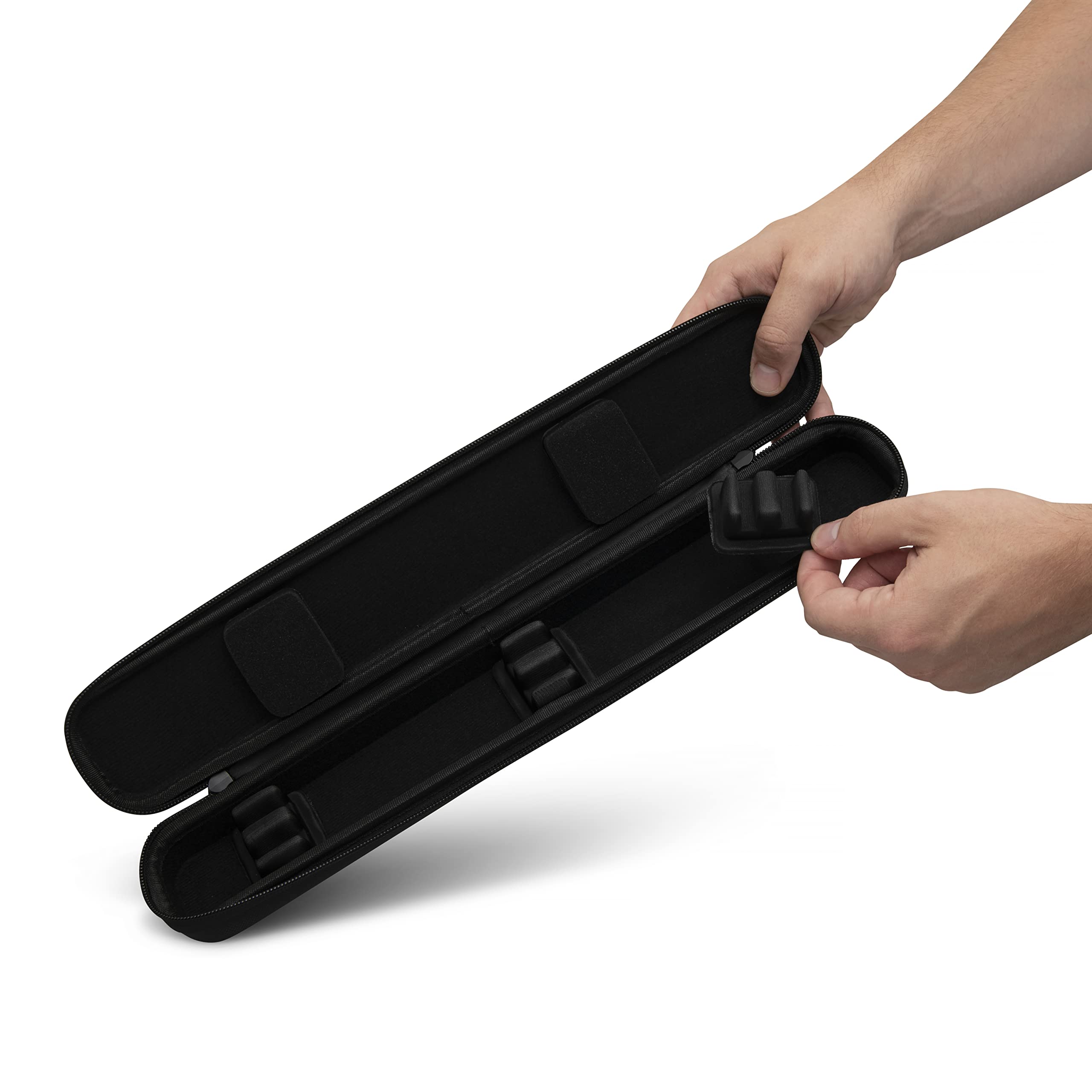 HAMLY Conducting Double Baton Case - Black Leather - Weather-Resistant Bag - Holds 2 Batons up to 16'' - Complete with 2 Metal Bookmarks and Pencil (BC123)