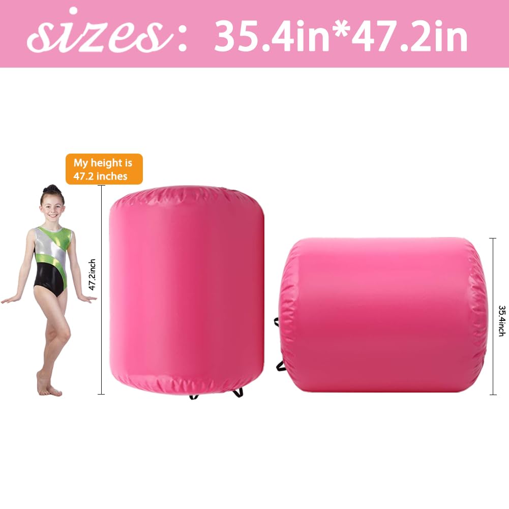 GBVUGY Gymnastics Air Barrel Roller,Inflatable Tumbling Mat Backbend Trainer with Electric Pump, Back Handspring Track Tumbler for Yoga Cheerleading Home & Water Use