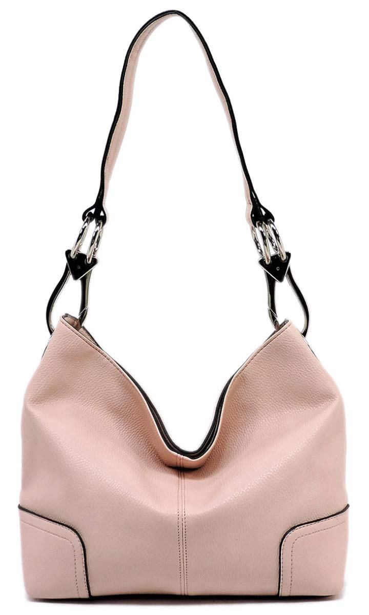 Fashion Hooked Single Strap Classic Hobo Bucket Bag Purse Womens Satchel Classic Handbag (Rose Gold)