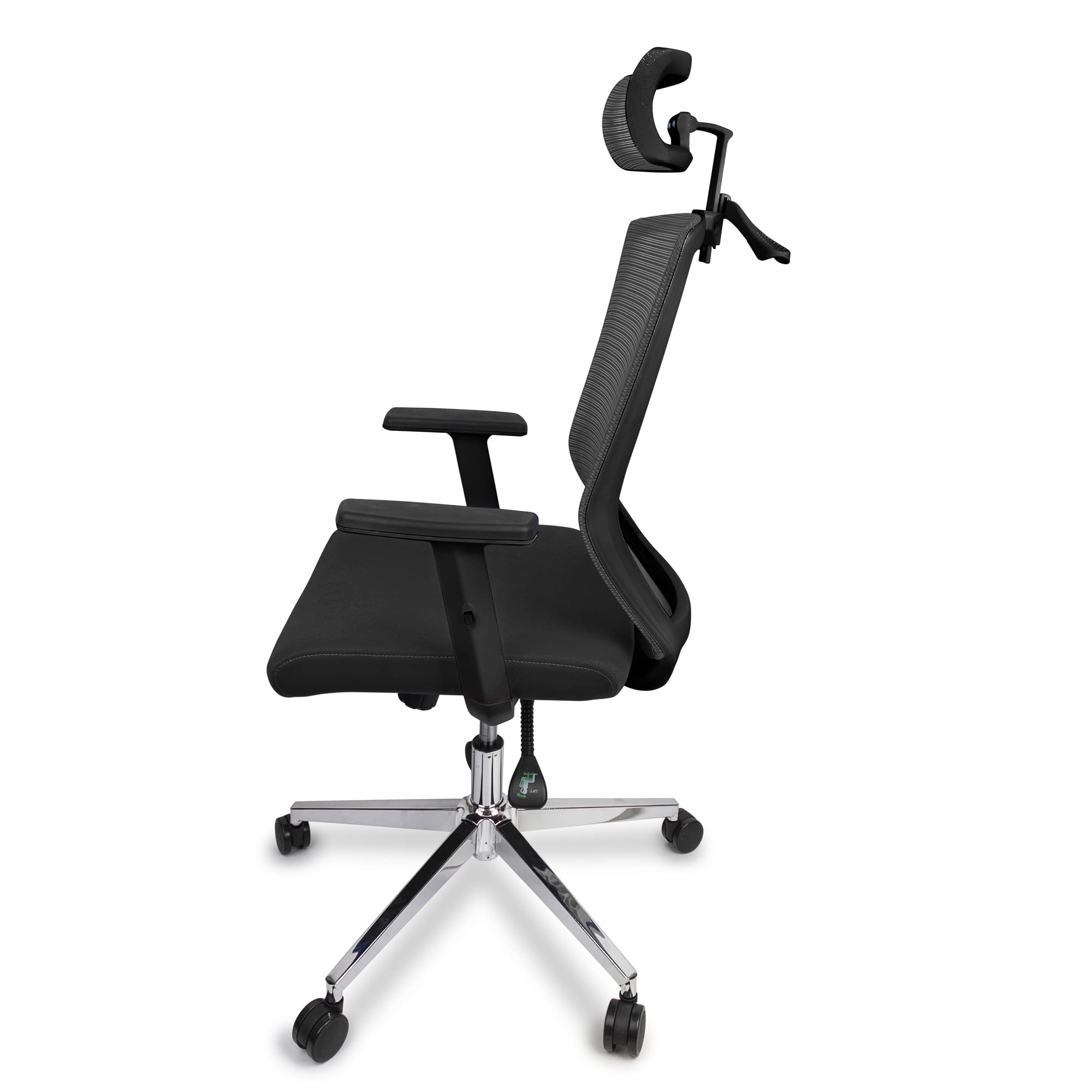 Ergonomic Office Chair - Seat with Adjustable Mesh Headrest & High Back Support - Relieves Back Pressure & Provides Lumbar Support - Height Adjustable Reclining & Rolling Office Chair