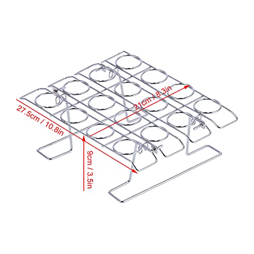 Ice Cream Cone Cupcake Baking Rack, 16 Cavities Stainless Steel Ice Cream Display Desktop Stand Tray DIY Cooling Rack for Kids Birthday Afternoon Tea Party