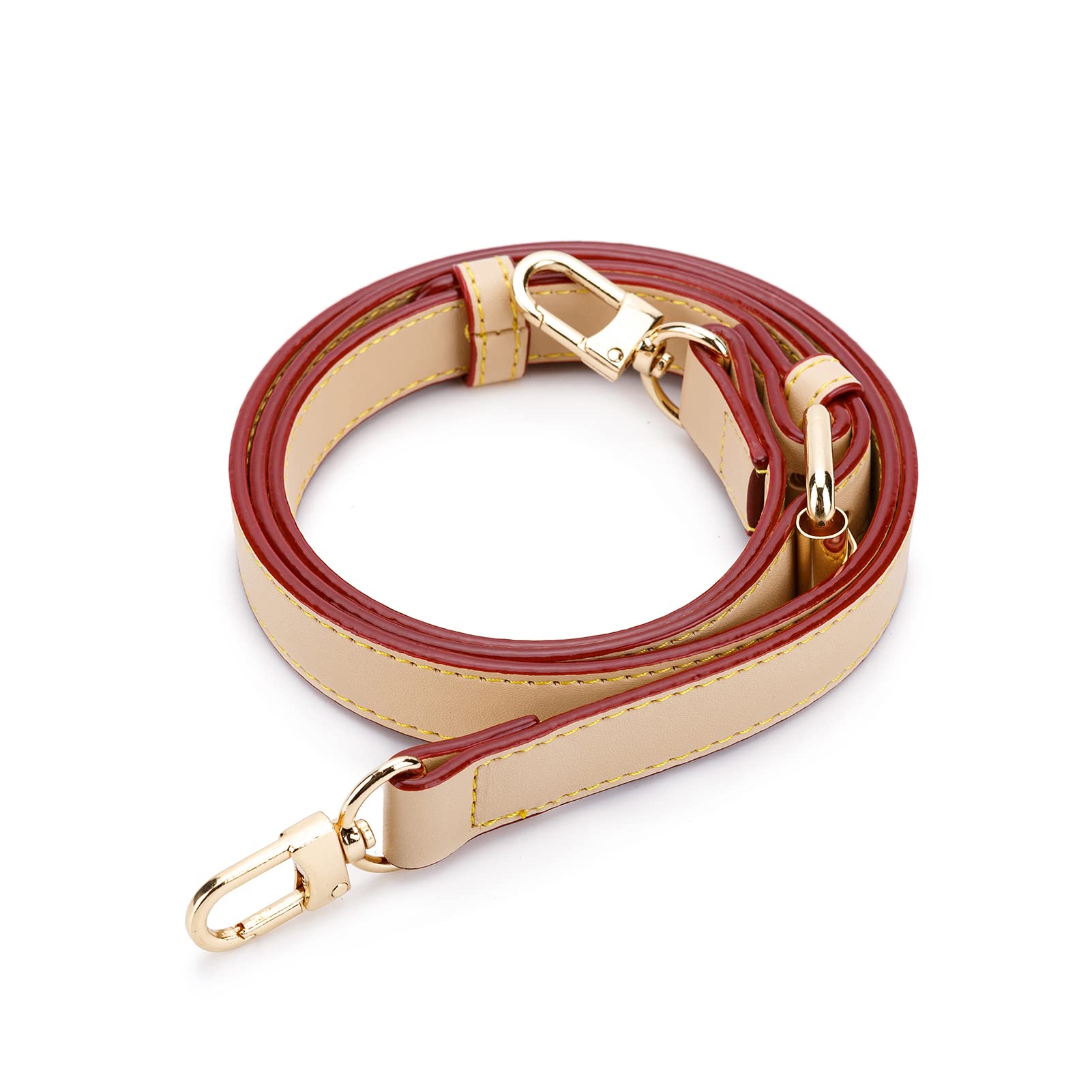 Leather Purse Strap Replacement for Handbags Speedy Nano Messenger Bag Small Pochette, Adjustable Crossbody Shoulder Strap for Bags - Beige