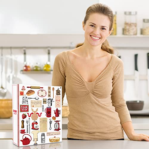 Recipe Binder Book Organizer Keeper Kit 50 PCS Recipe Cards 10 Dividers 50 Plastic Sleeves 3 Ring 8.5 X 9.5 inch Gifts