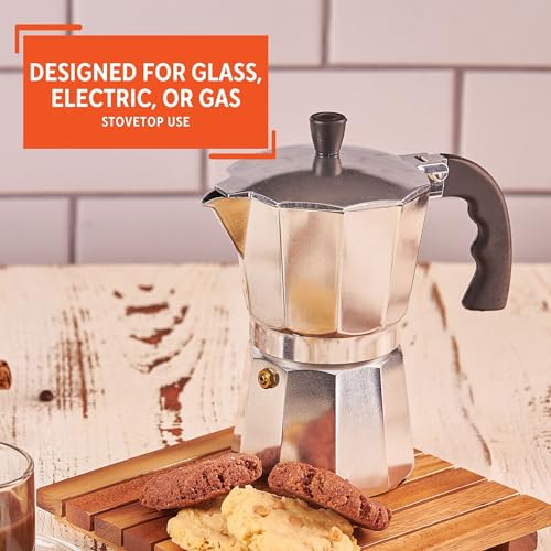 IMUSA Extra Large Aluminum Stovetop 12-cup Classic Italian and Cuban Espresso Maker, Silver