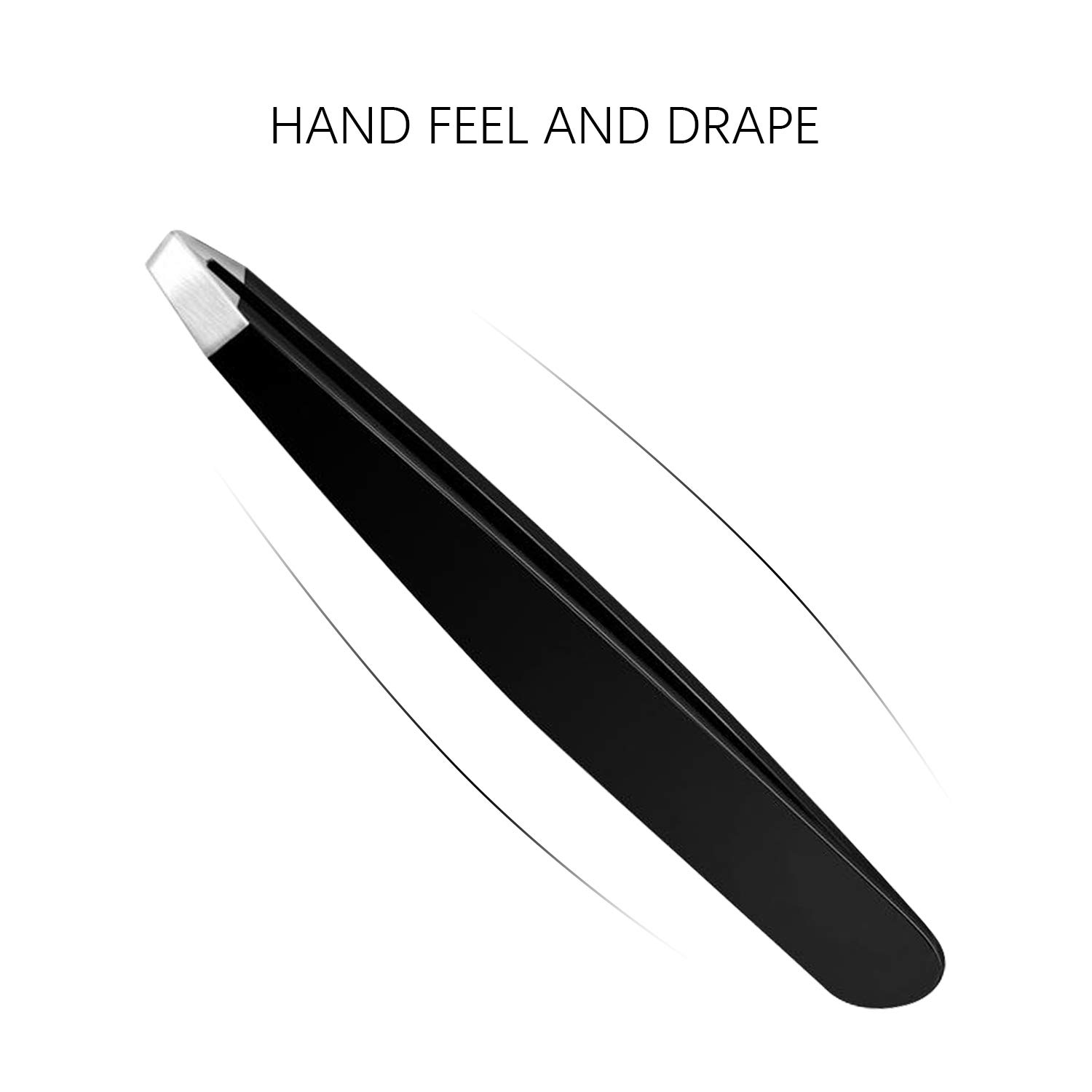 FIXBODY Stainless Steel Eyebrows Plucking Tweezers, Precision Flat and Slant Eyebrows Tweezer Set for Ingrown Hair, Black